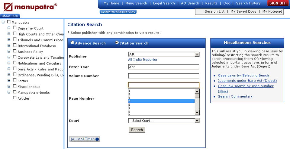 Manupatra User Guide