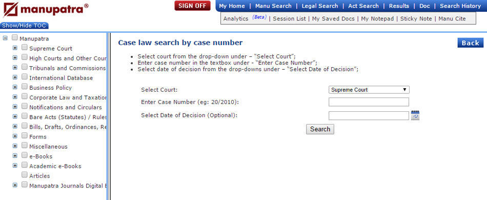 Manupatra User Guide